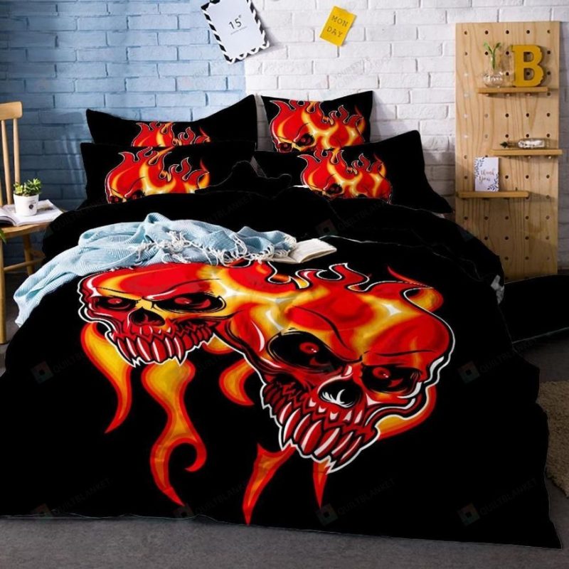 Flame Skull Dangerous Monster Bedding Set - Teeruto