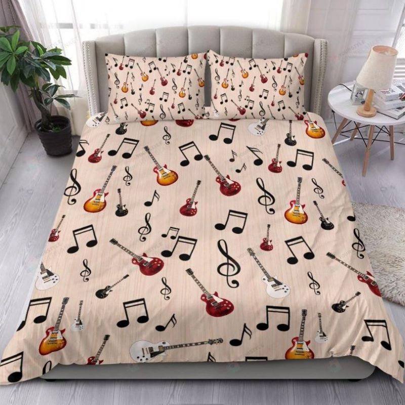Guitar And Music Notes Bedding Set - Teeruto