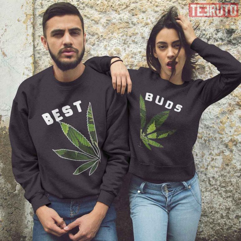 Marijuana Leaf Best Buds Couple Matching Valentine Weed Lover Sweatshirt - Teeruto