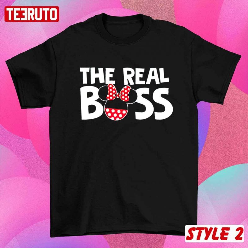 Mickey Minnie Mouse The Boss And The Real Boss Couple Matching T-Shirt ...