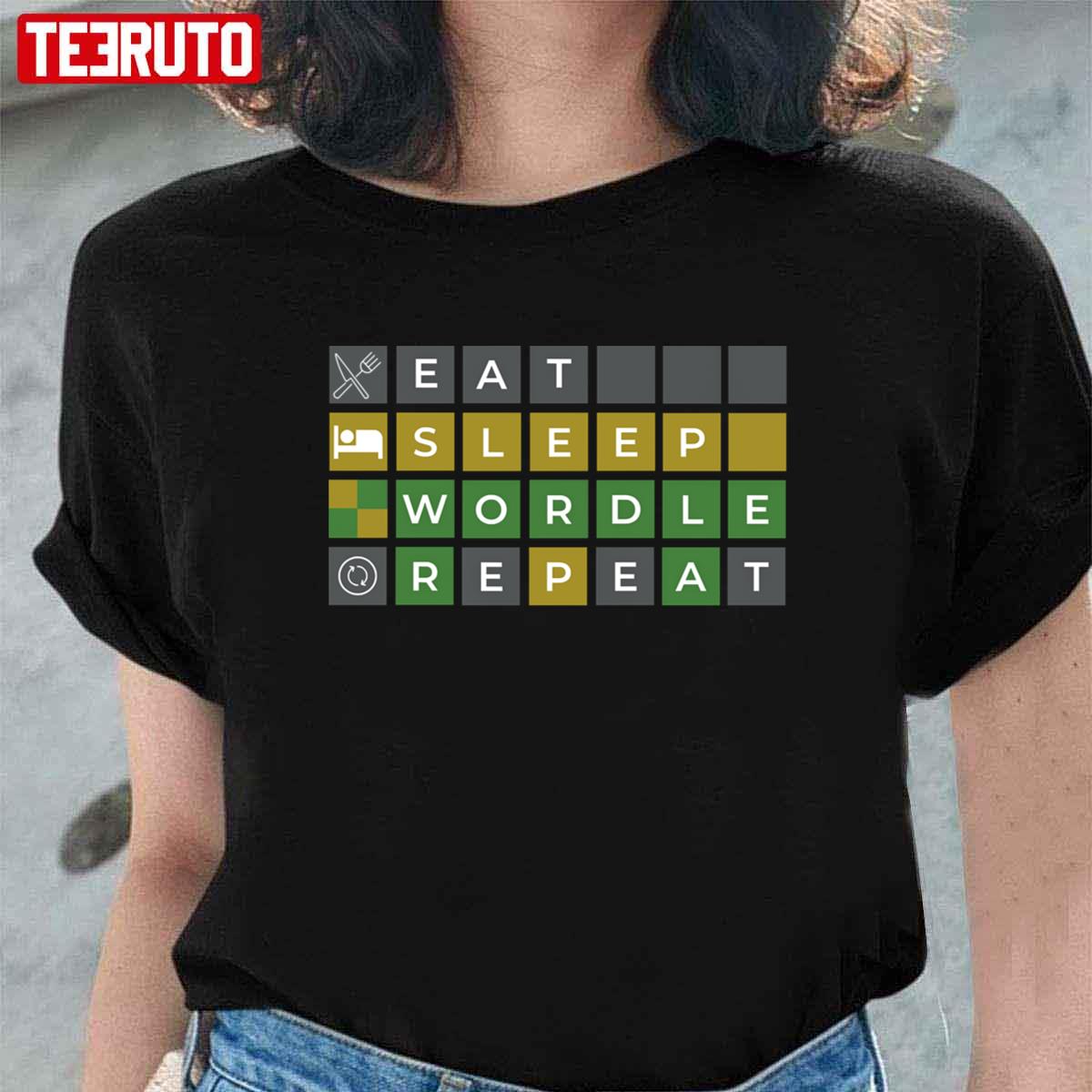 Eat Sleep Wordle Repeat Unisex T-Shirt - Teeruto