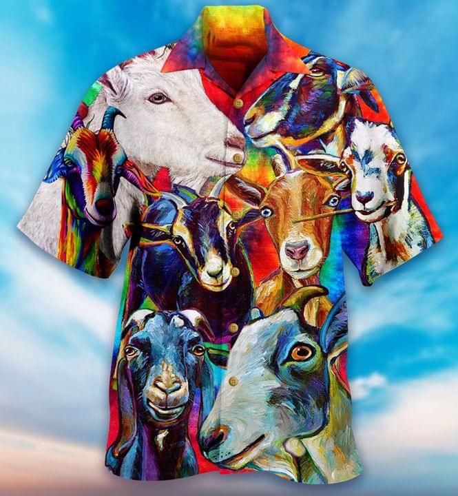 Goats Animal Print Hawaiian Shirt - Teeruto