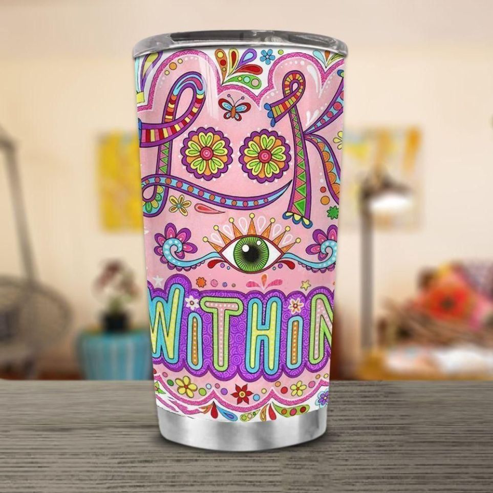 Hippie Look Within Stainless Steel Cup Tumbler - Teeruto