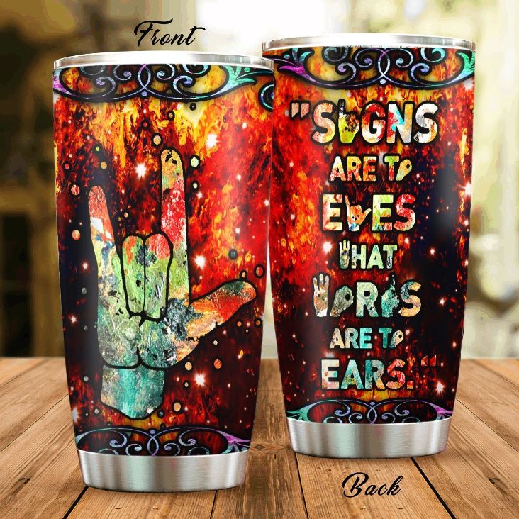 Sign Language Stainless Steel Cup Tumbler - Teeruto