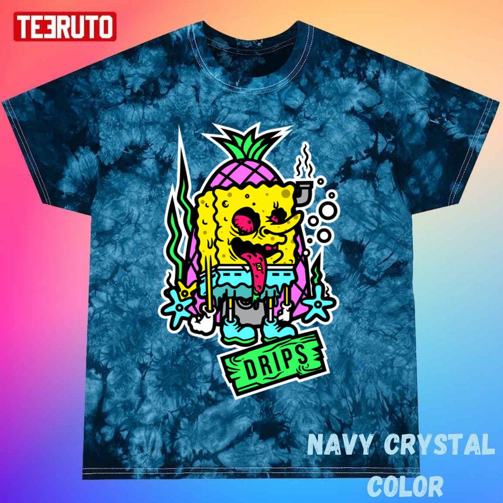 Spongebob Drips 420 Art Unisex Tie Dye T-Shirt - Teeruto