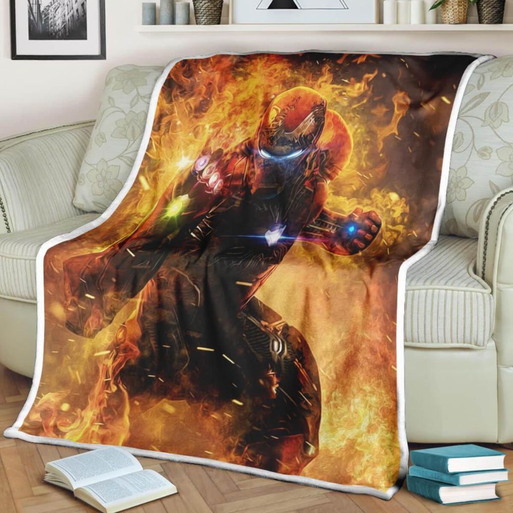 Avengers Endgame Iron Man Sofa Fleece Blanket - Teeruto