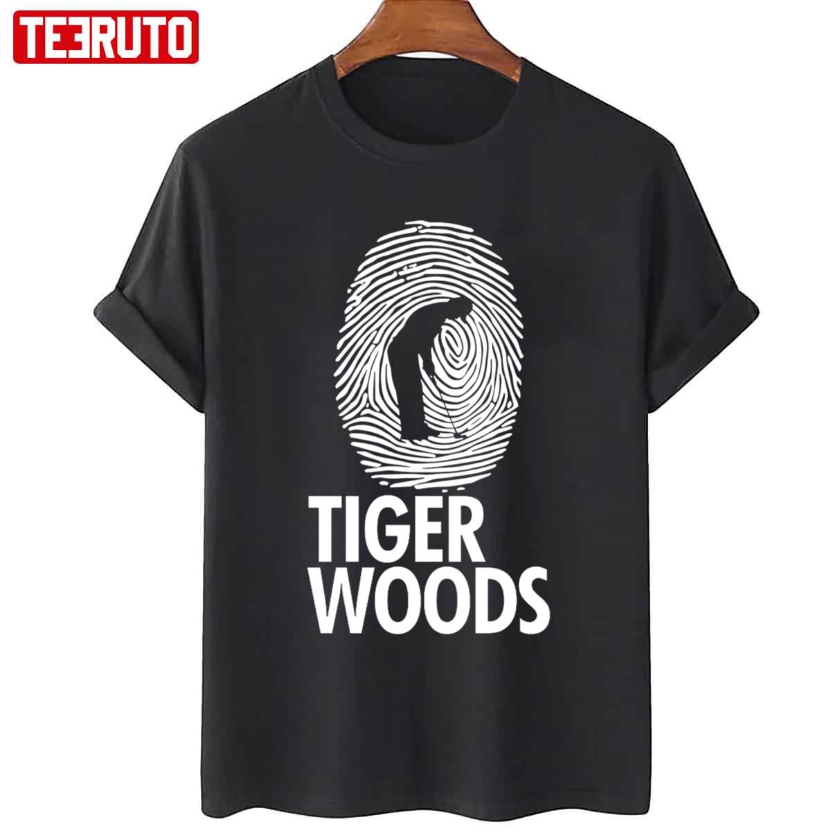 Fingerprint Tiger Woods Golfer Unisex T-Shirt - Teeruto