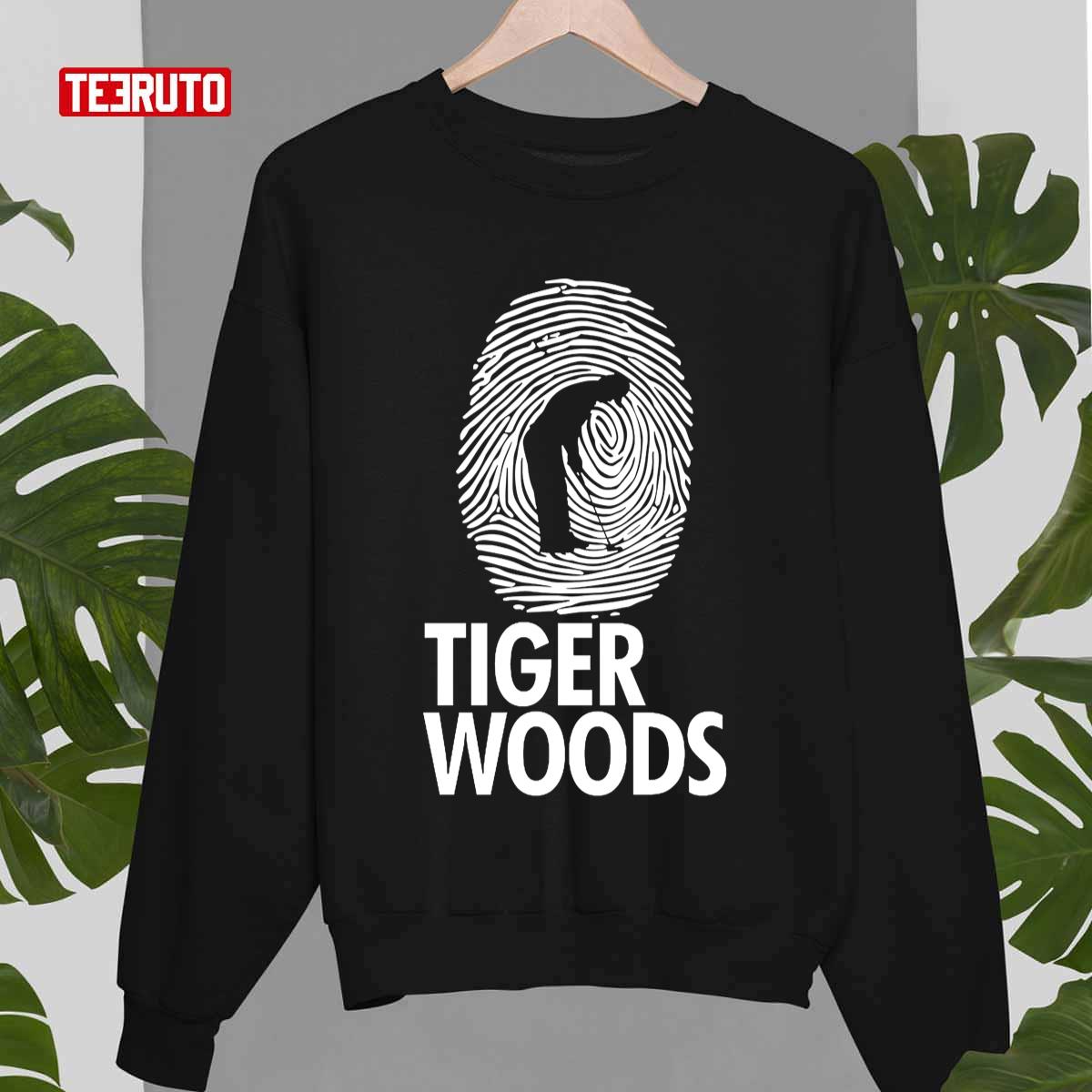 Fingerprint Tiger Woods Golfer Unisex T-Shirt - Teeruto