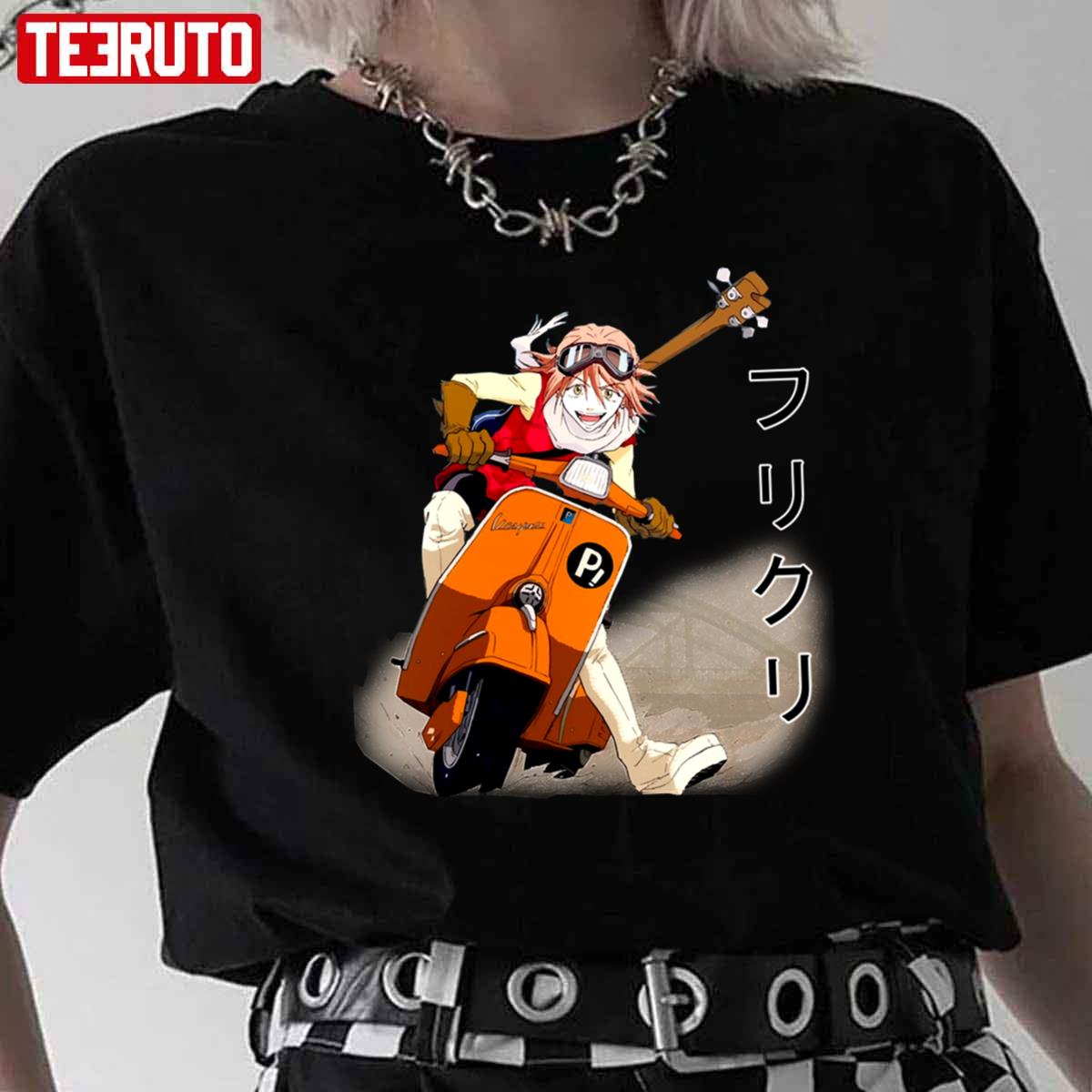 FLCL Haruko On Vespa Unisex T-Shirt - Teeruto