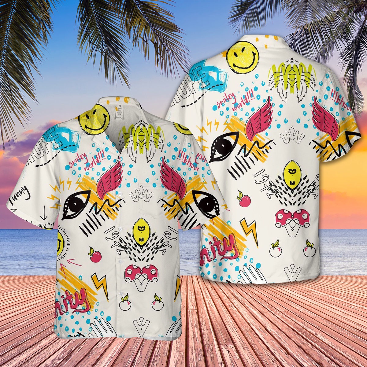 Funny Hawaii Smiley Faces Beach Hawaiian Hot Summer Shirt - Teeruto