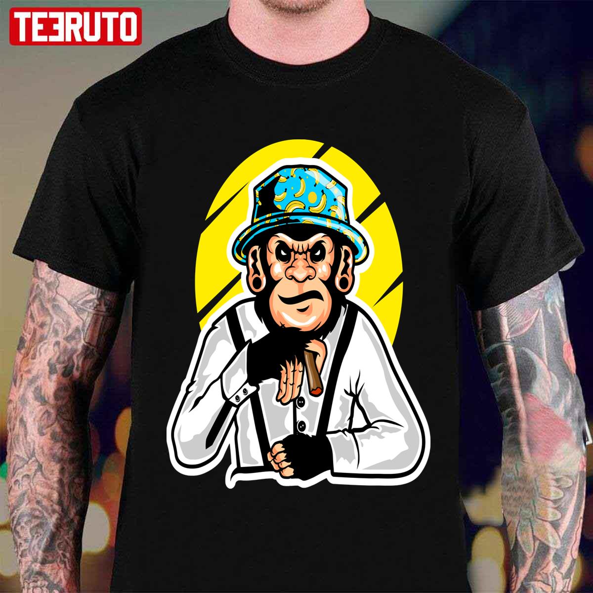 Monkey Mom Smoking Swag Retro Art Unisex T-Shirt - Teeruto
