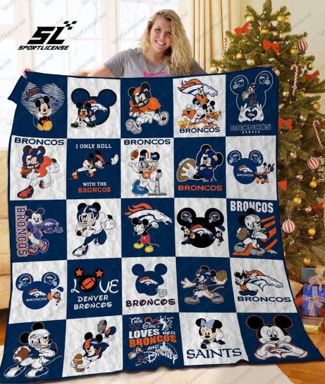 Den Broncos Mickey Mouse Quilt Blanket - Teeruto