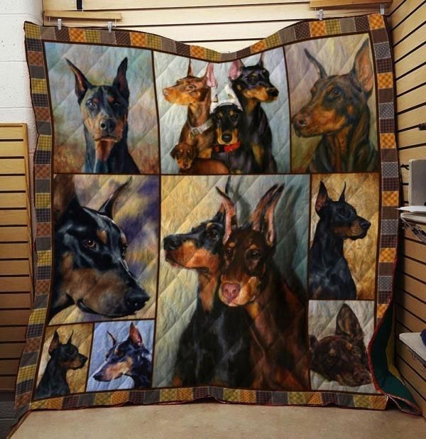 Doberman Pinscher Dog Quilt Blanket - Teeruto