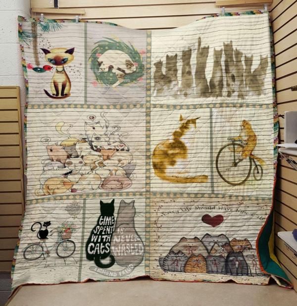 Every Life Should Have Nine Cats Cat Lo Quilt Blanket - Teeruto