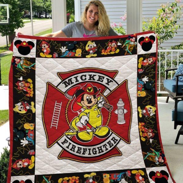Fireman Mickey Firefighter Quilt Blanket - Teeruto