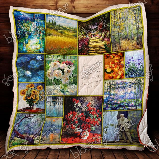 Flowers Always And Always Claude Monet Quilt Blanket - Teeruto
