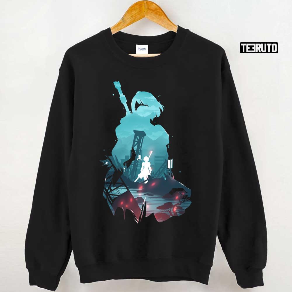 Game NieR Automata 2b Waifu Art Unisex T-shirt - Teeruto