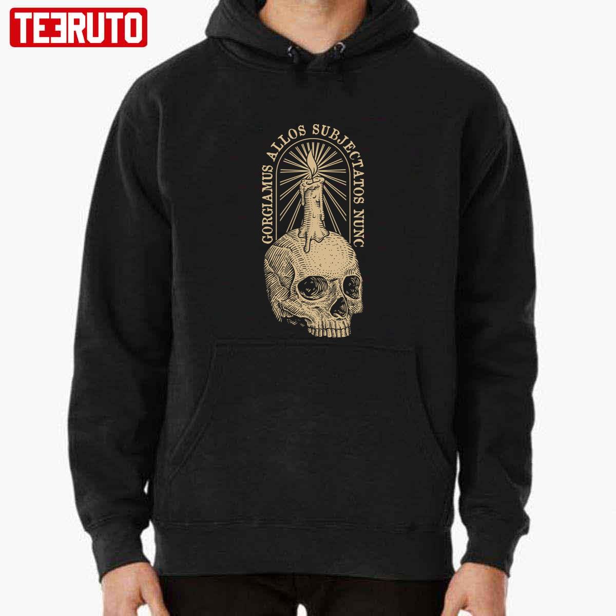 Gorgiamus Allos Subjectatos Nunc Addams Motto Unisex T-shirt - Teeruto