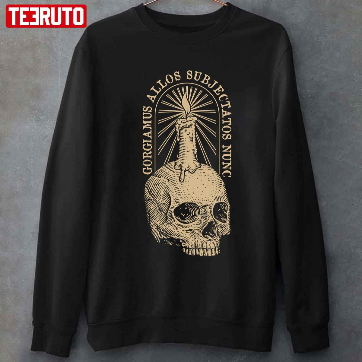 Gorgiamus Allos Subjectatos Nunc Addams Motto Unisex T-shirt - Teeruto