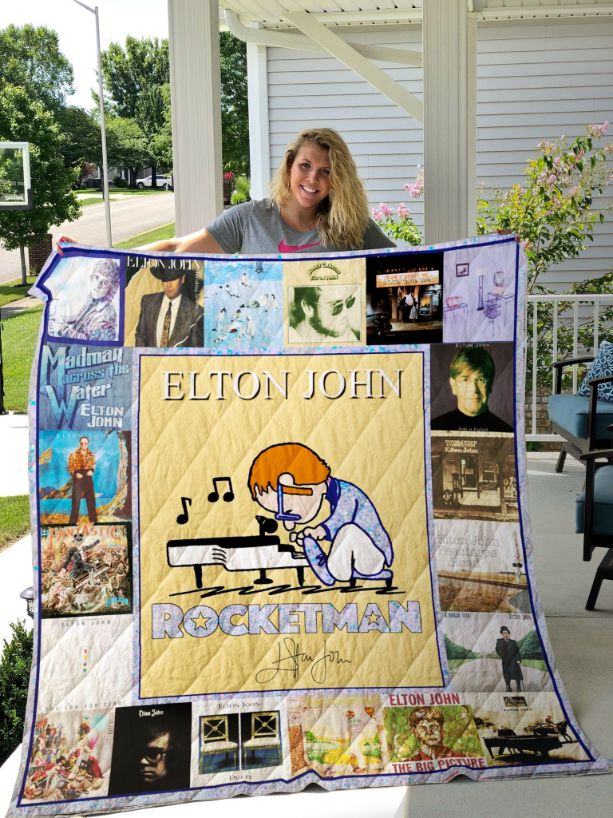 Legend Elton John Collage Quilt Blanket - Teeruto