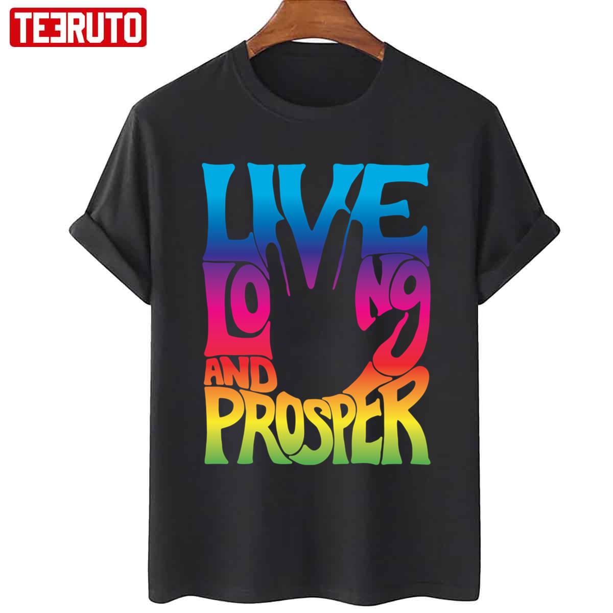 Live Long And Prosper Rainbow Colors Unisex T-Shirt - Teeruto