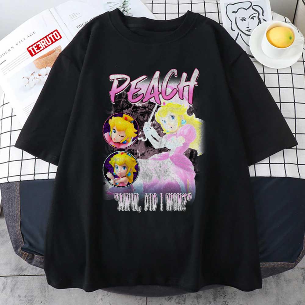 Peach Pink Princess Aww Did I Win Smash Bros Vintage Graphic Unisex T-shirt - Teeruto