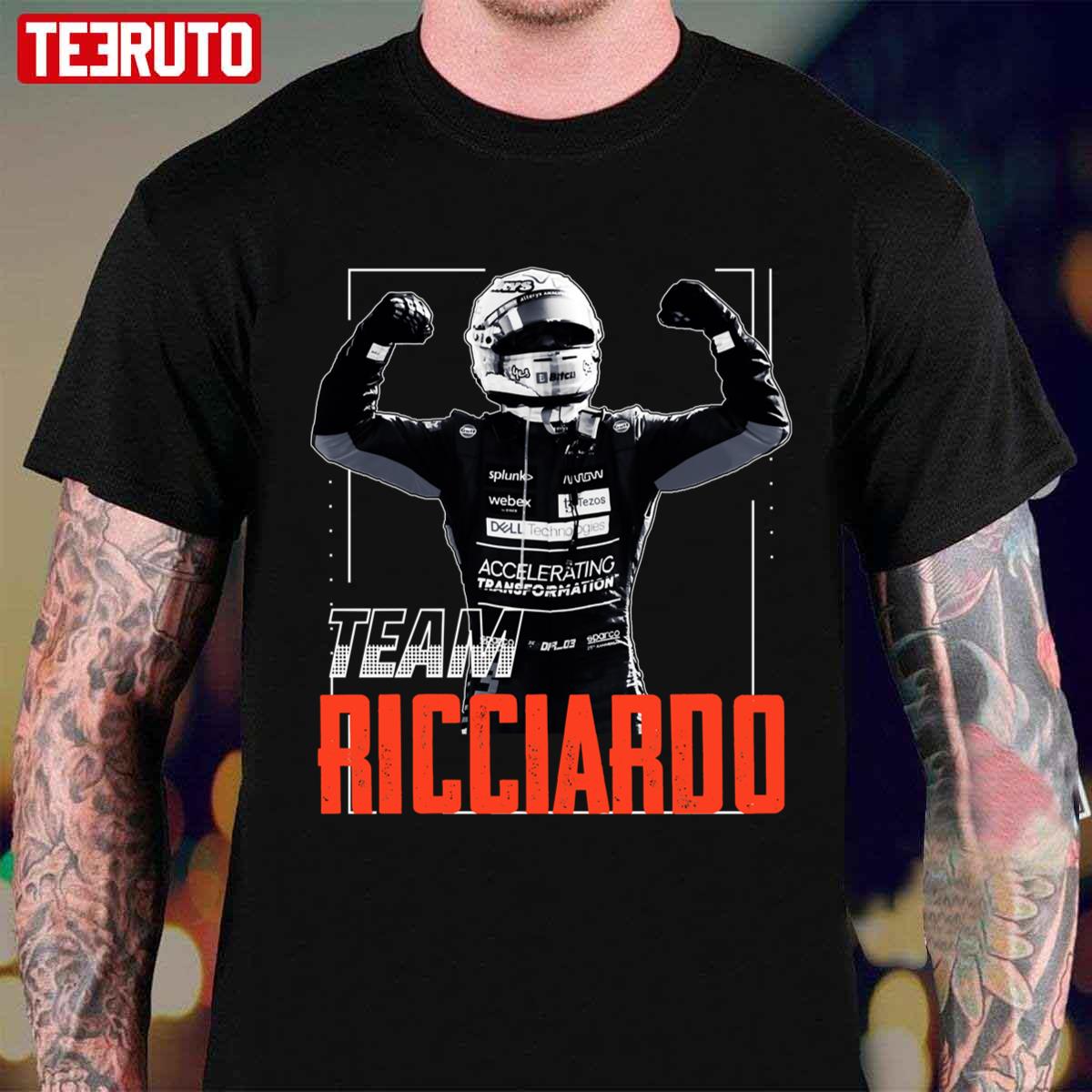 Team Ricciardo Racing Driver Helmet Unisex T-Shirt - Teeruto