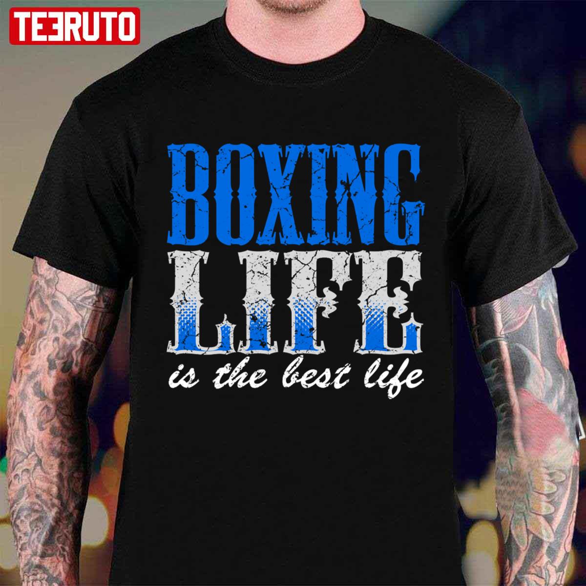 Vintage Boxing Life Color Blue Unisex T-shirt - Teeruto