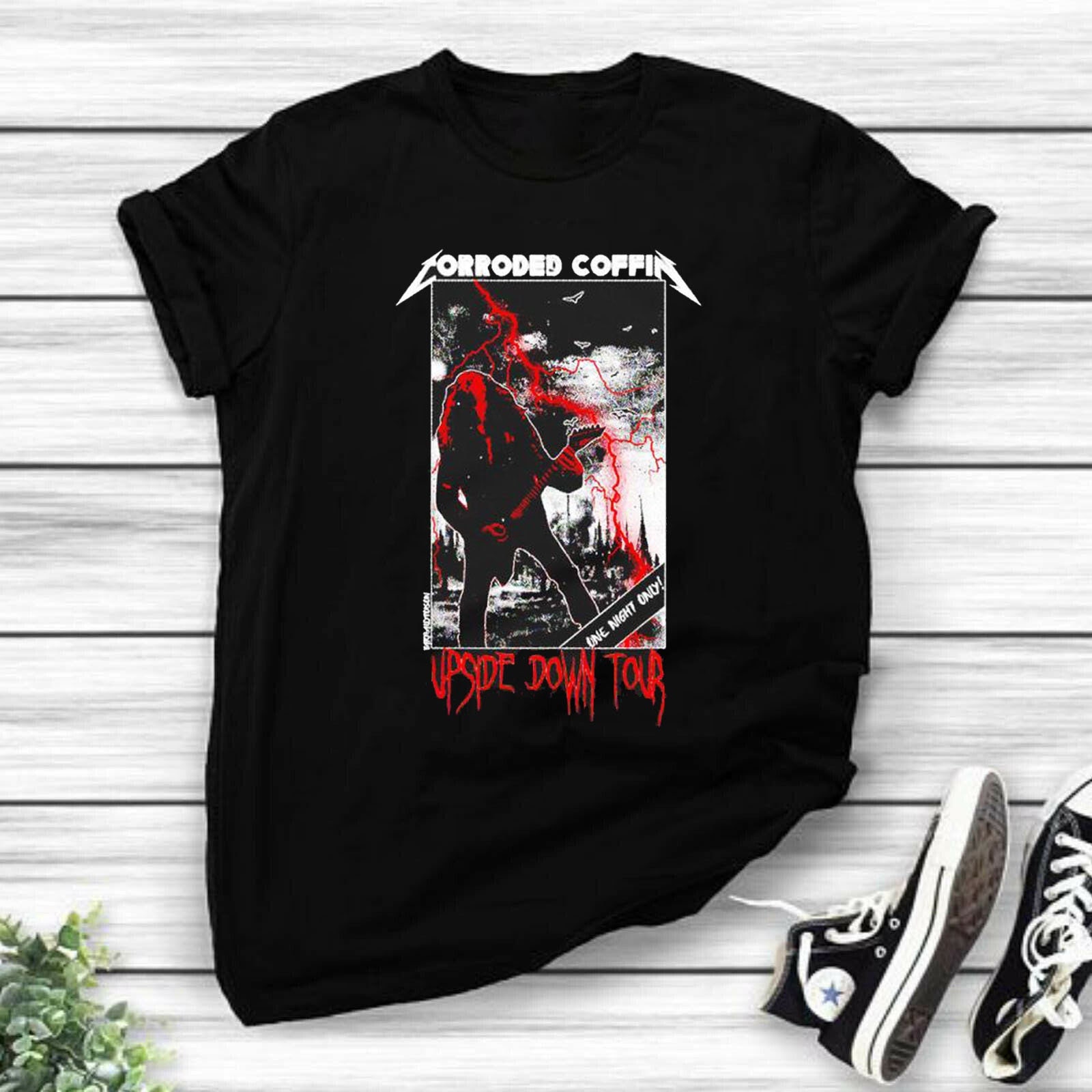 Corroded Coffin Band Stranger Things T-Shirt - Teeruto