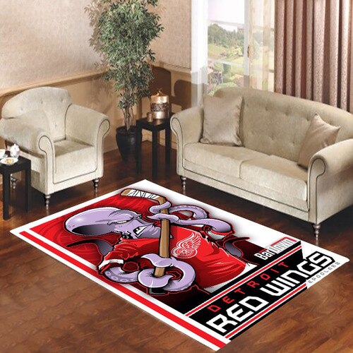Detroit Red Wings Logo mascot Living room carpet rugs - Teeruto