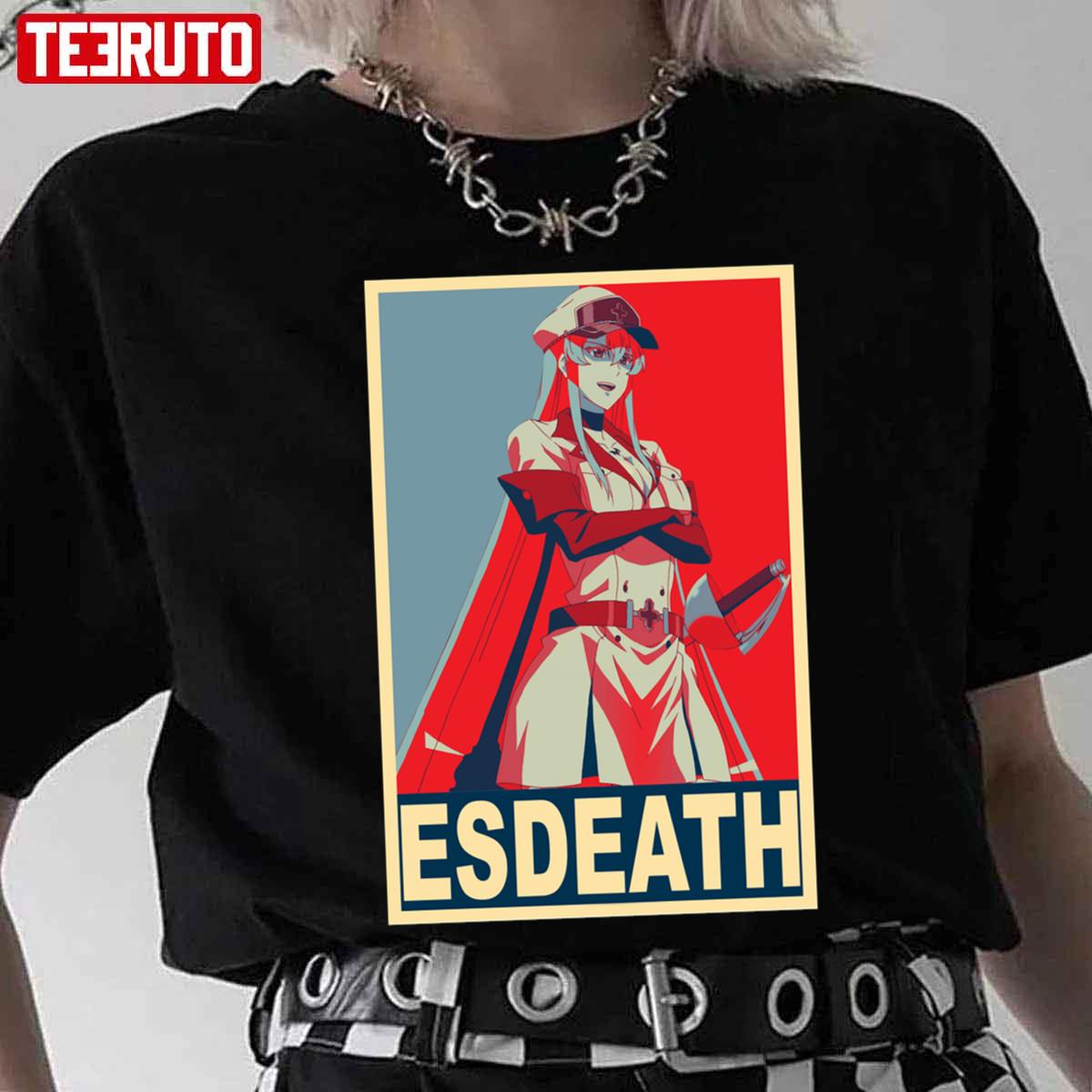 Esdeath Retro Hope Style Sexy Anime Girl Akame Ga Kill Unisex T-Shirt ...