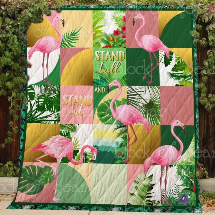 Flamingo Stand Tall And Stand Out Quilt Blanket - Teeruto