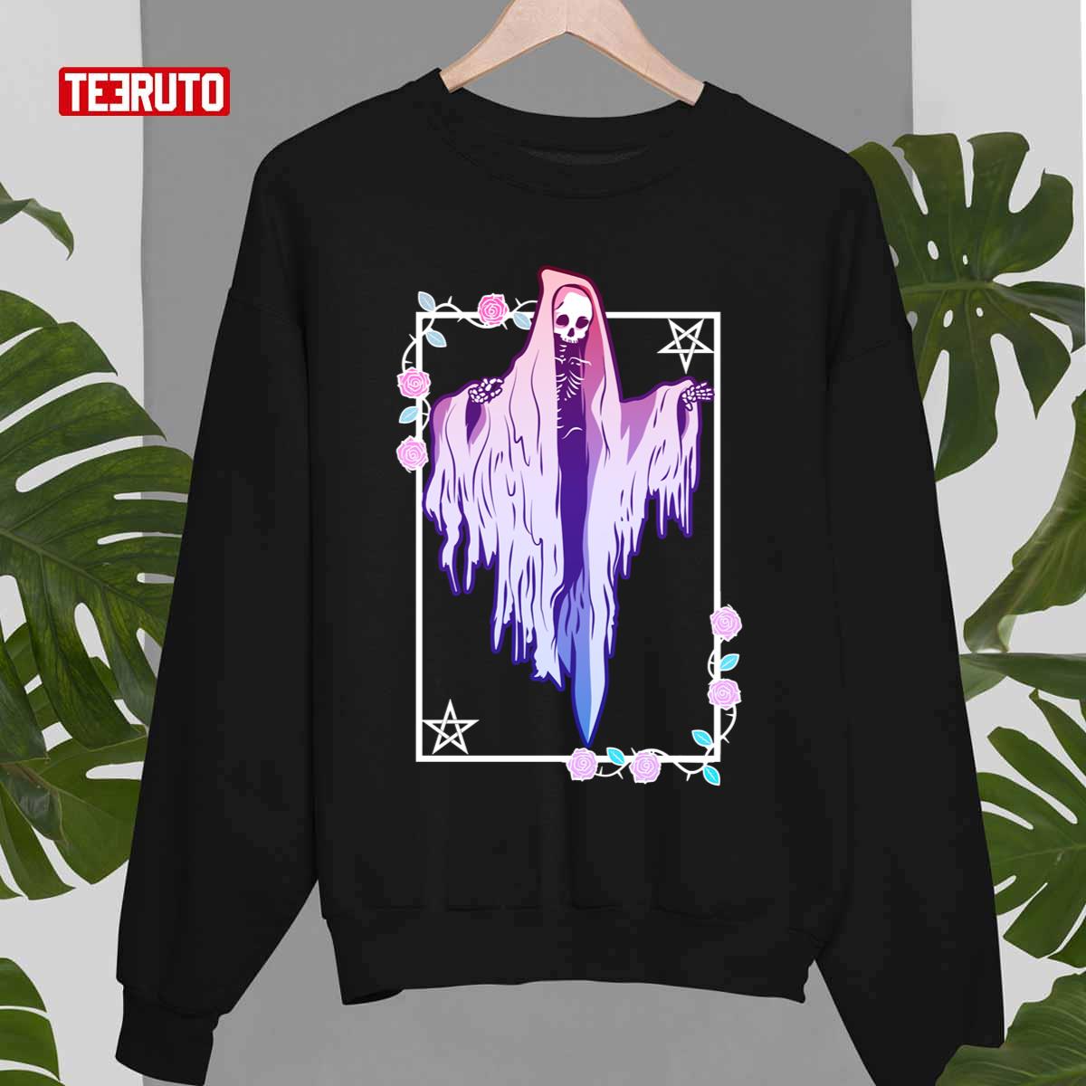 Ghost And Roses Wiccan Kawaii Pastel Goth Occult Emo Alternative Unisex ...