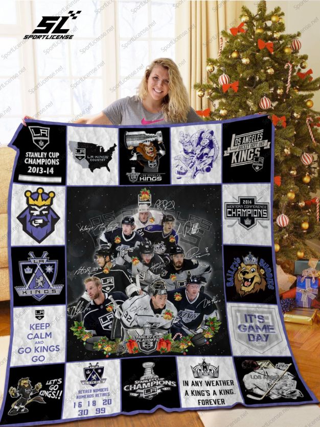 Go Kings Go LA Los Angeles Kings Christmas Quilt Blanket - Teeruto