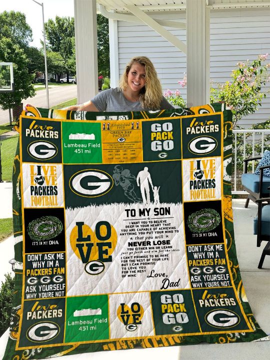 Green Bay Packers Letter To My Son Quilt Blanket - Teeruto