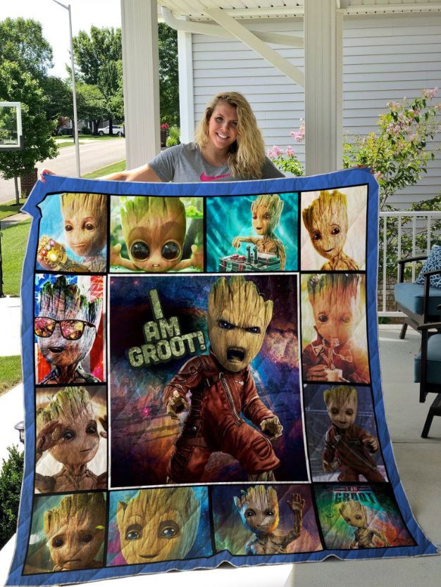 Groot Collection I Am Groot Quilt Blanket - Teeruto