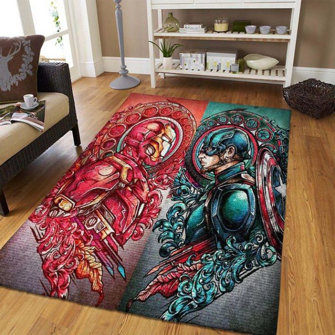 Iron Man Captain America Avengers Living Room Rug Carpet - Teeruto