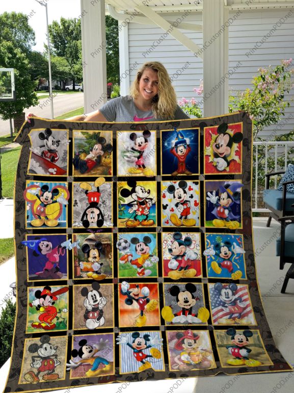 Layout Love Mickey Mouse For Fan Quilt Blanket - Teeruto