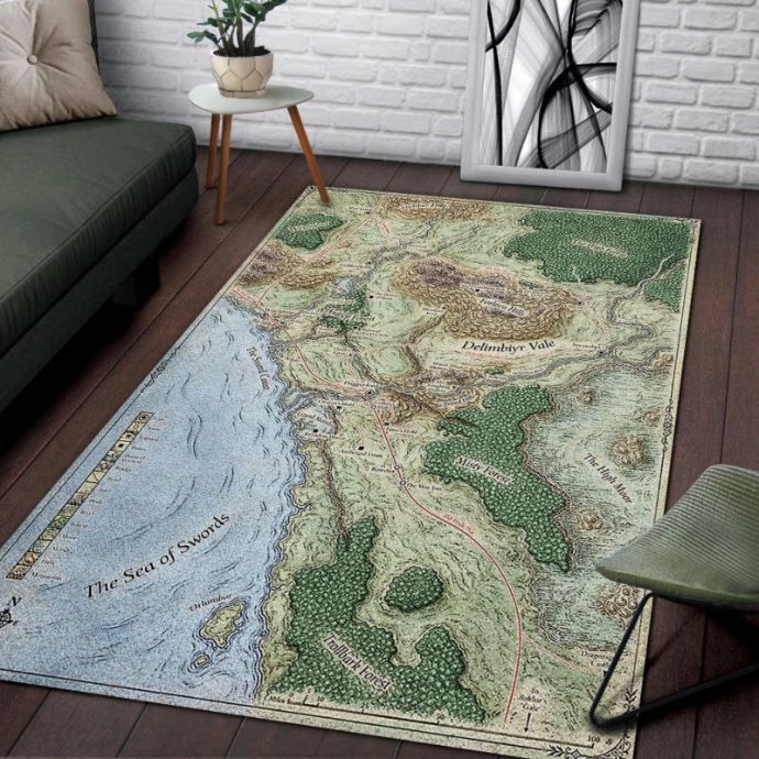 Limited Edition Rug Carpet The North Sword Coast Map Dungeons Dragons 2 ...