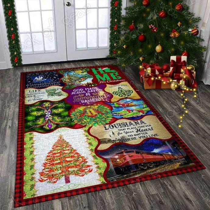 Louisiana Christmas Rectangle UO36229 Rug Carpet - Teeruto