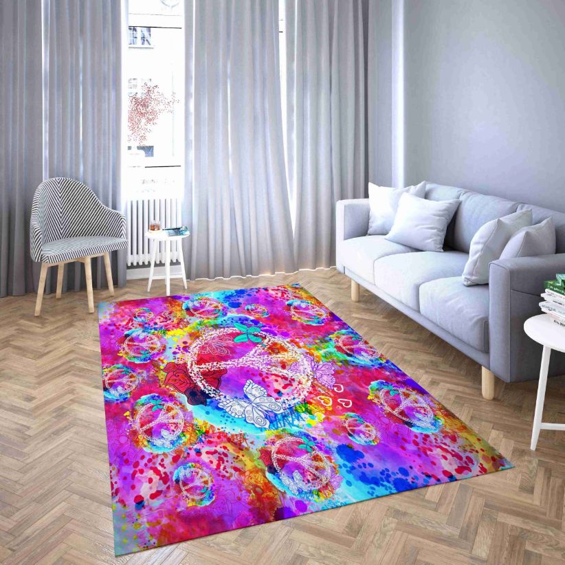 Peace And Love Tapestry Living Room Rug Carpet - Teeruto