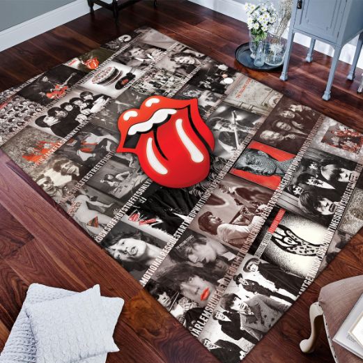 Rollingtones Rollingtones Fan Carpet The Rollingtones Modern Rug - Teeruto
