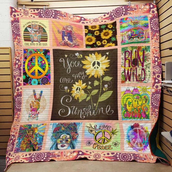Run Wild You Are My Sunshine Hippie Quilt Blanket - Teeruto