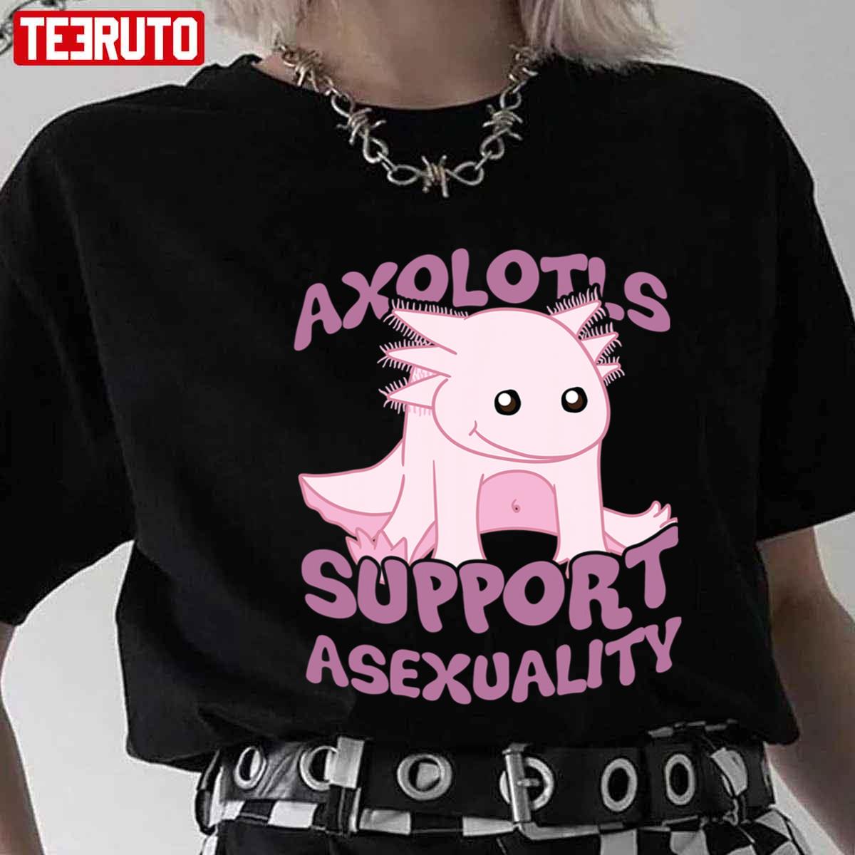 Asexual Axolotl Lgbt Support Asexuality Pride Unisex T-shirt - Teeruto