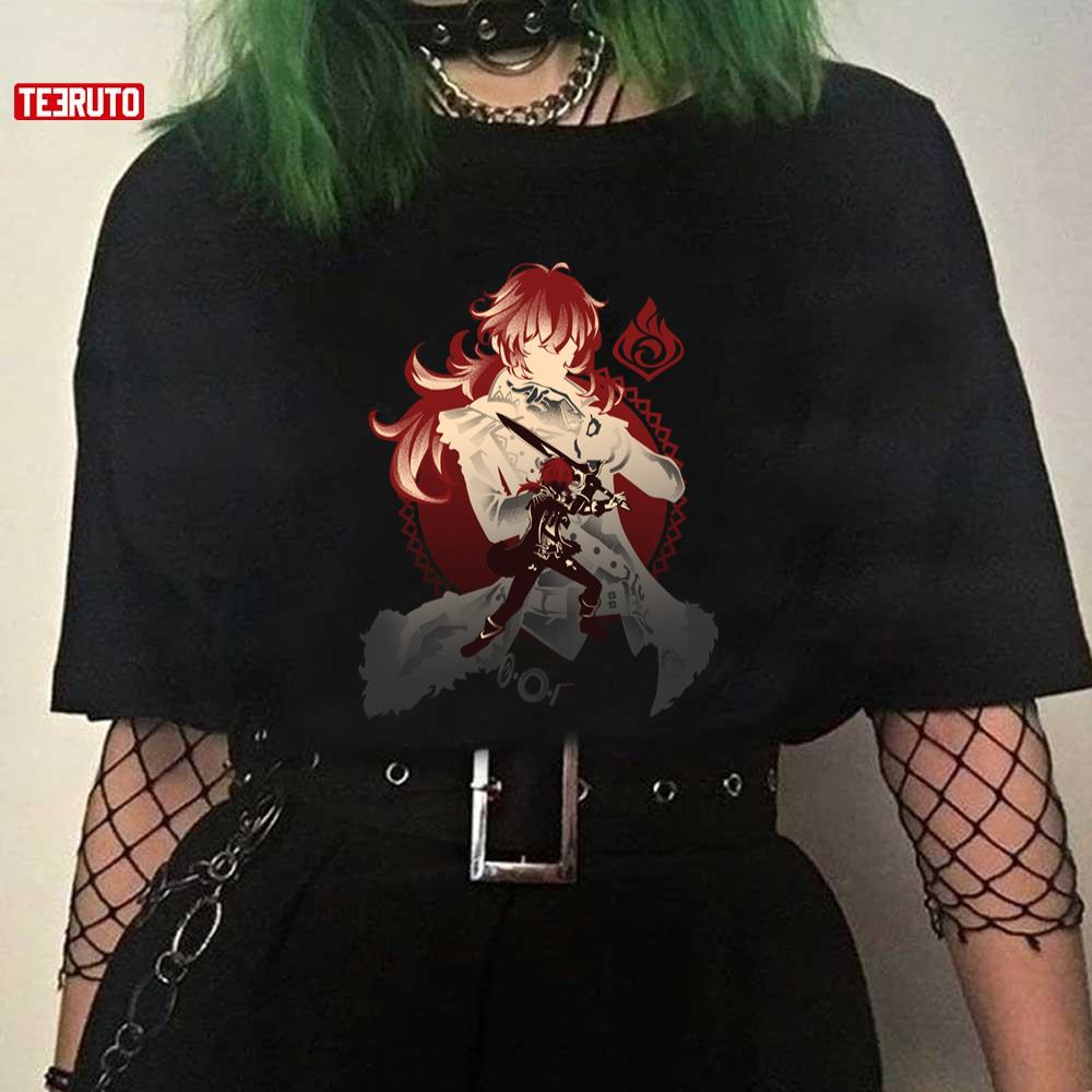 Dark Side Of Dawn Diluc Genshin Impact Unisex T-shirt - Teeruto