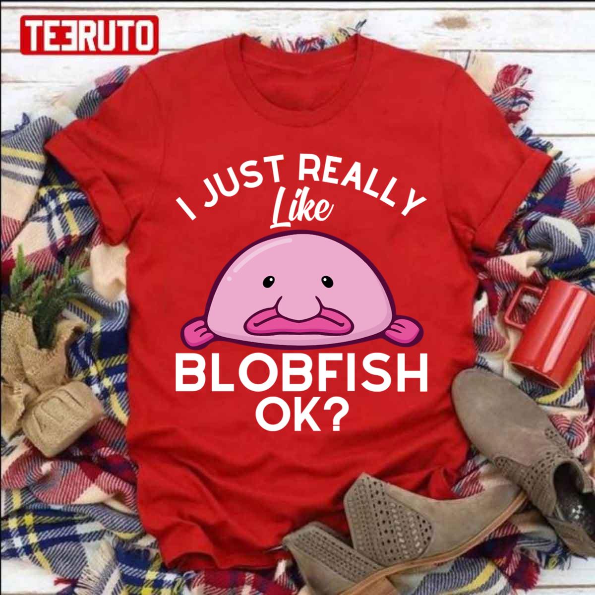 I Just Really Like Blobfish Ok Cute Pink Blobfish Unisex Sweatshirt ...