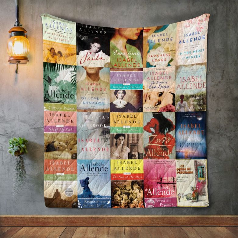 Isabel Allende Books Quilt Blanket - Teeruto