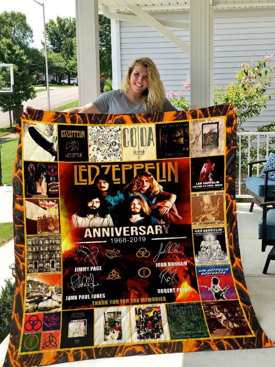 Led Zepplin Anniversary Quilt Blanket - Teeruto