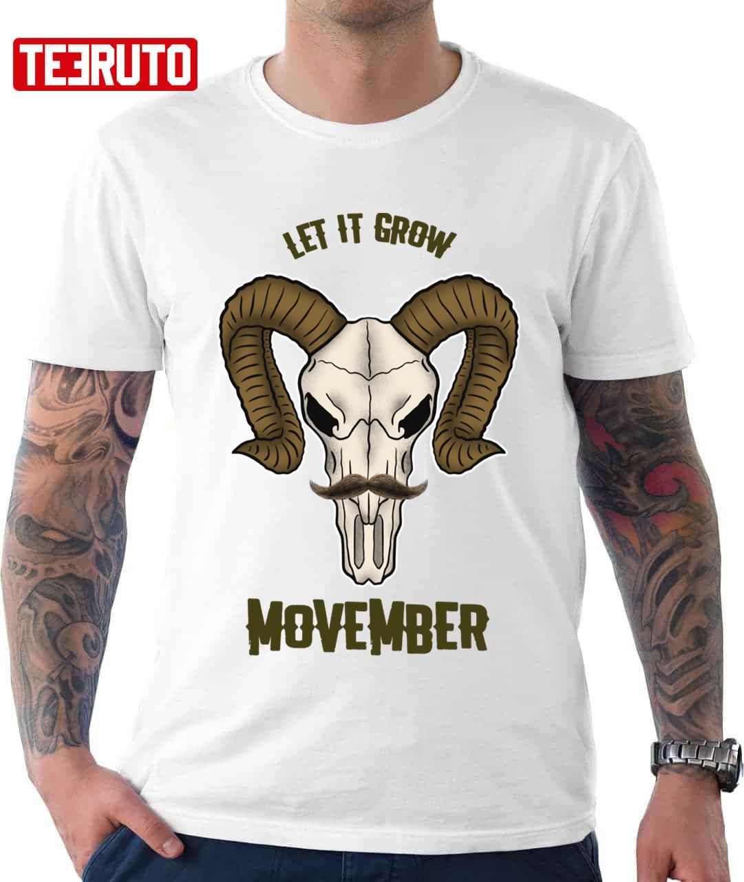 Let It Grow Movember Moustache Unisex T-shirt - Teeruto