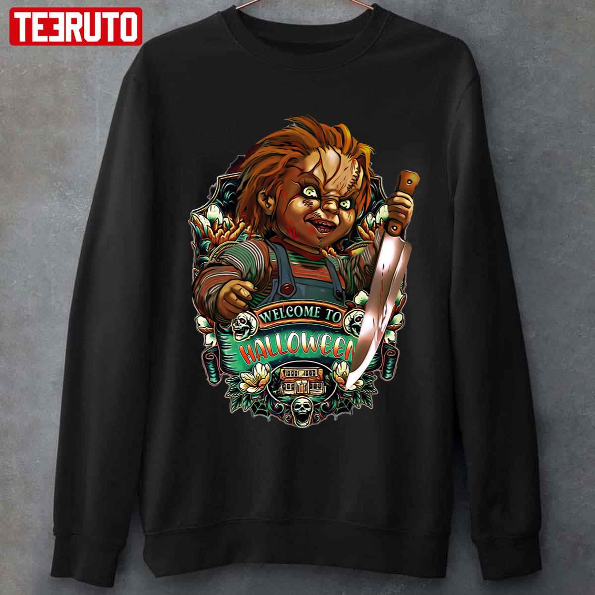 Oldschool Chucky Welcome To Halloween Unisex Sweatshirt - Teeruto